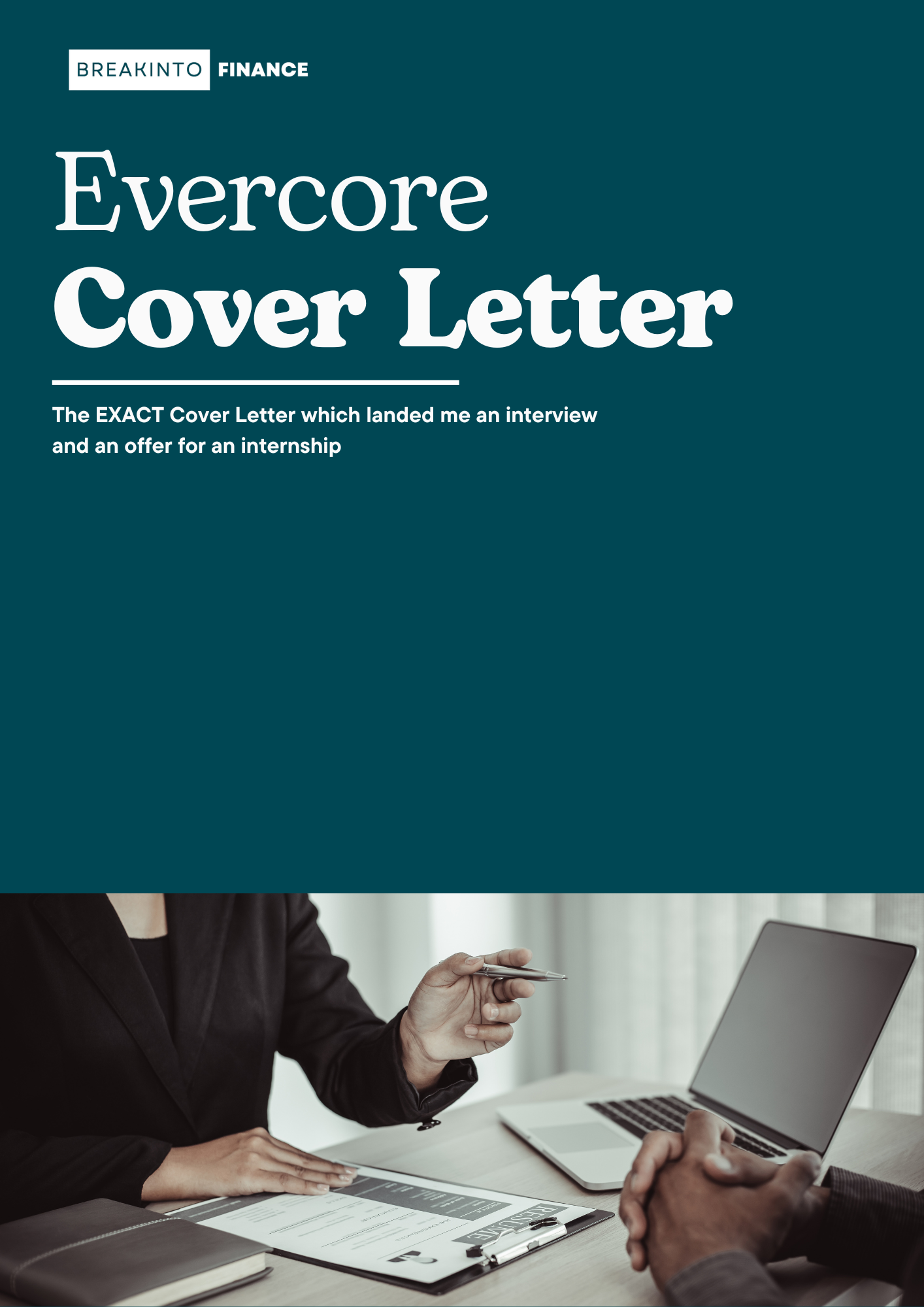Investment Banking Cover Letter - Evercore – Breakintofinance